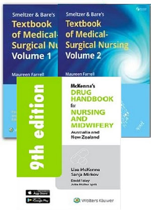 Package of ANZ Smeltzer and Bare's Textbook of Medical-Surgical Nursing 2 Vol Set by McKenna ...